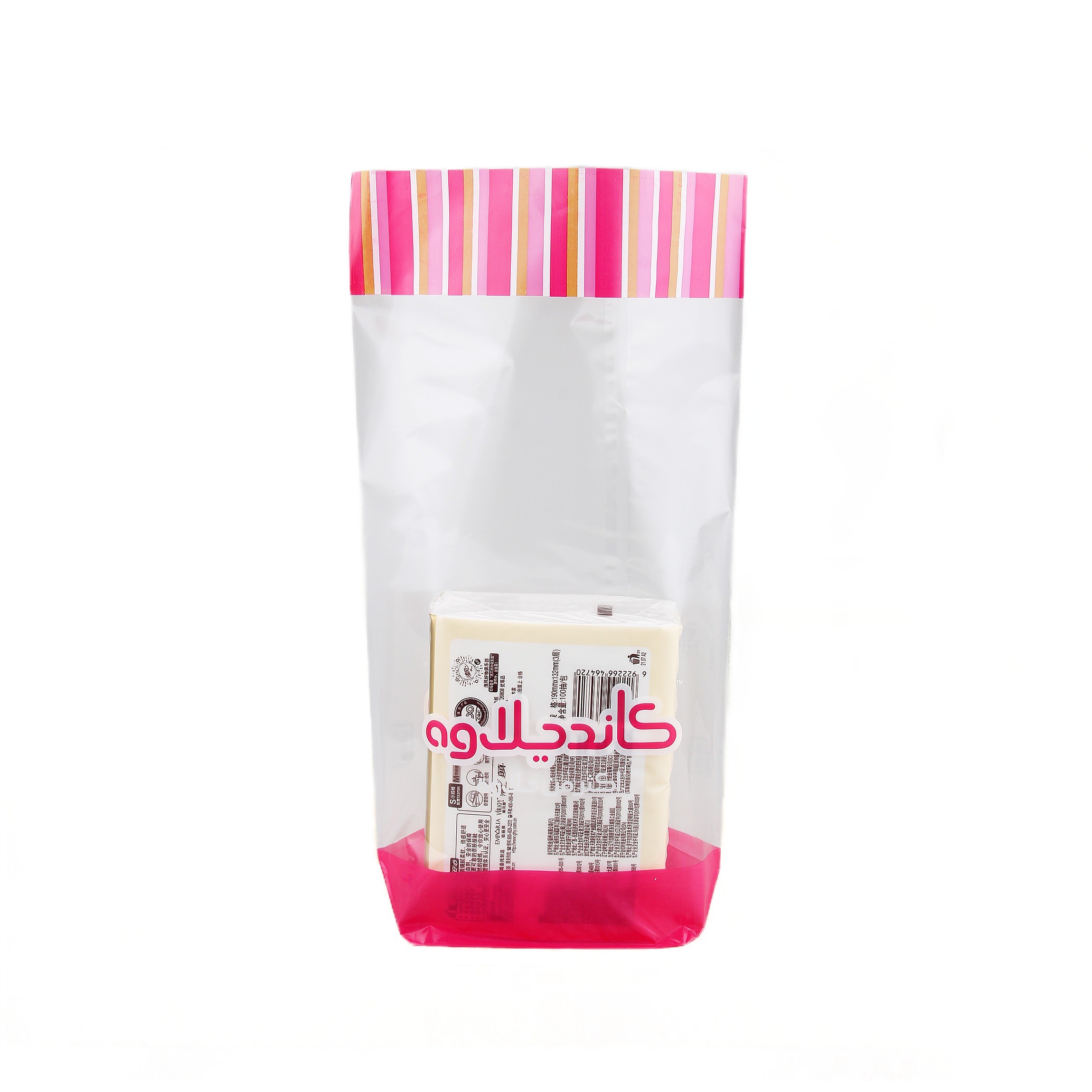 Food Packaging Stand Up Pouch With Cross Block Bottom And Cellophane ...